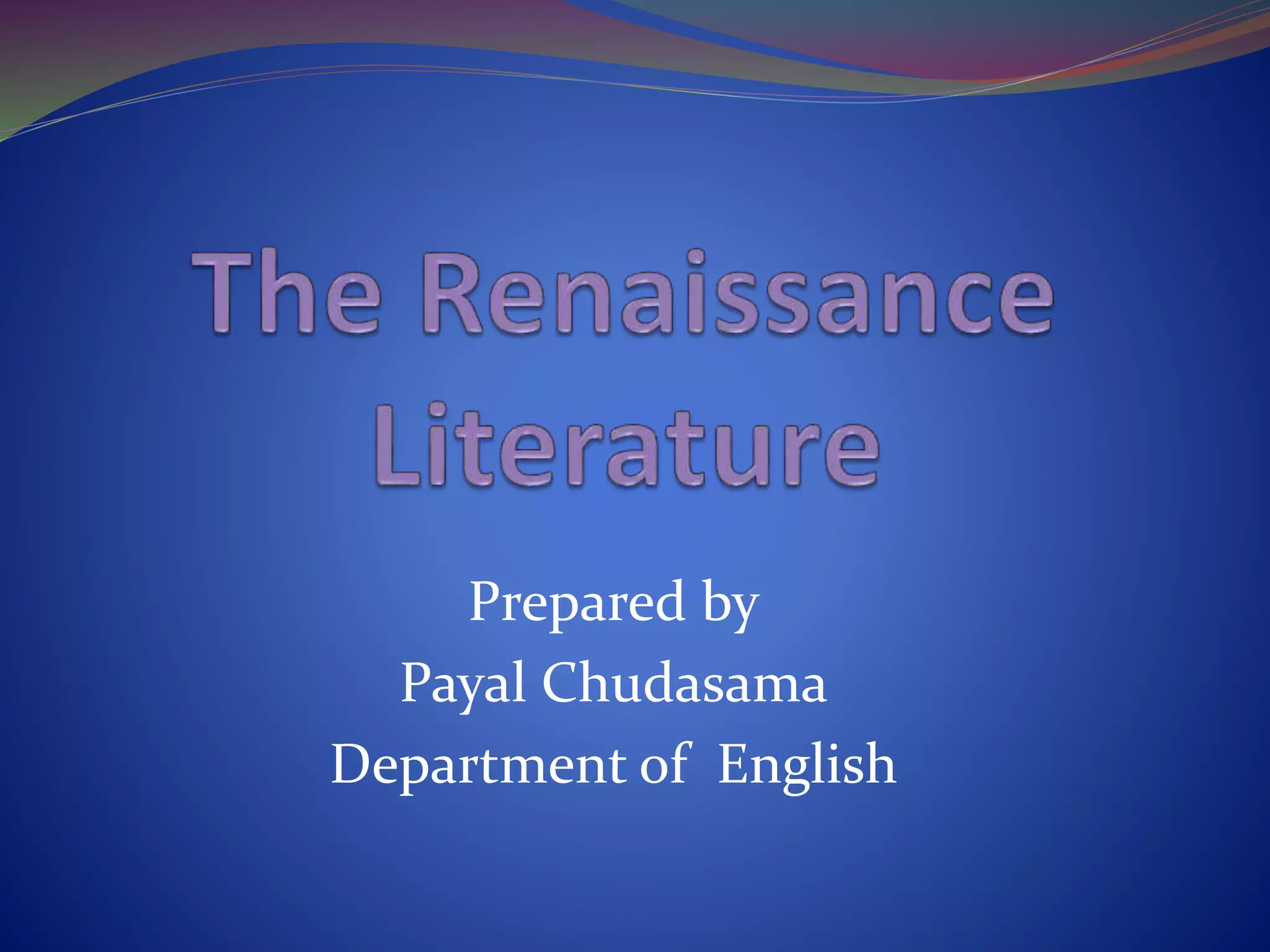 Paper 1 renaissance literature] | PPT