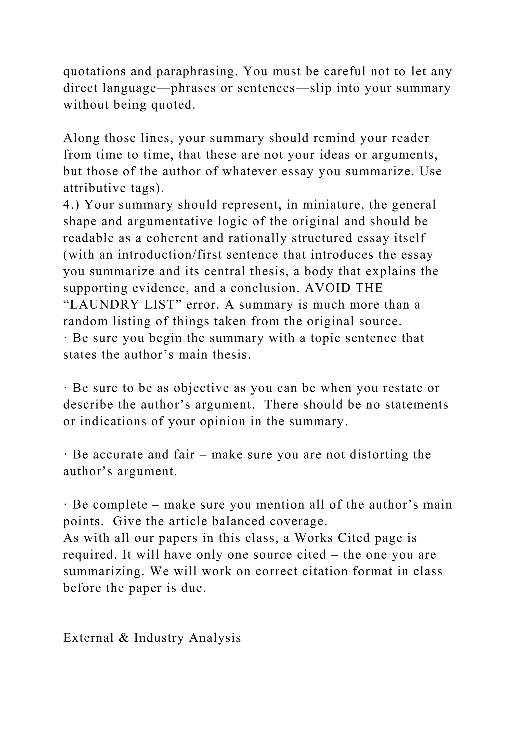 Paper #1 SummaryLength 1 ½ - 2 pages typed, double-spaced, one.docx