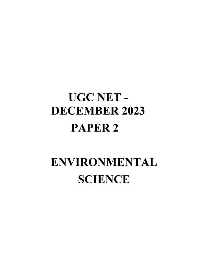UGC NET December 2023 Paper 2.pdf | Chemistry | Science