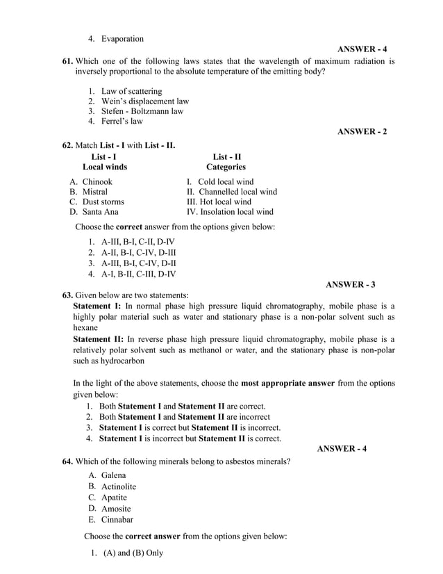 UGC NET December 2023 Paper 2.pdf | Chemistry | Science