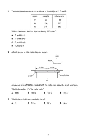 Paper 2.pdf Its a test for IGCSE students of physics for practice | PDF