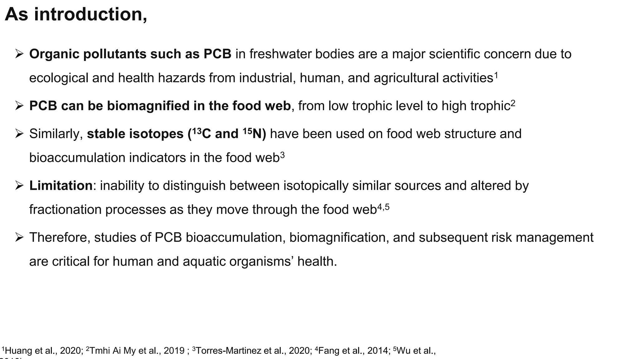 Application of fatty acid profile as PCB bioindicator in food web from ...