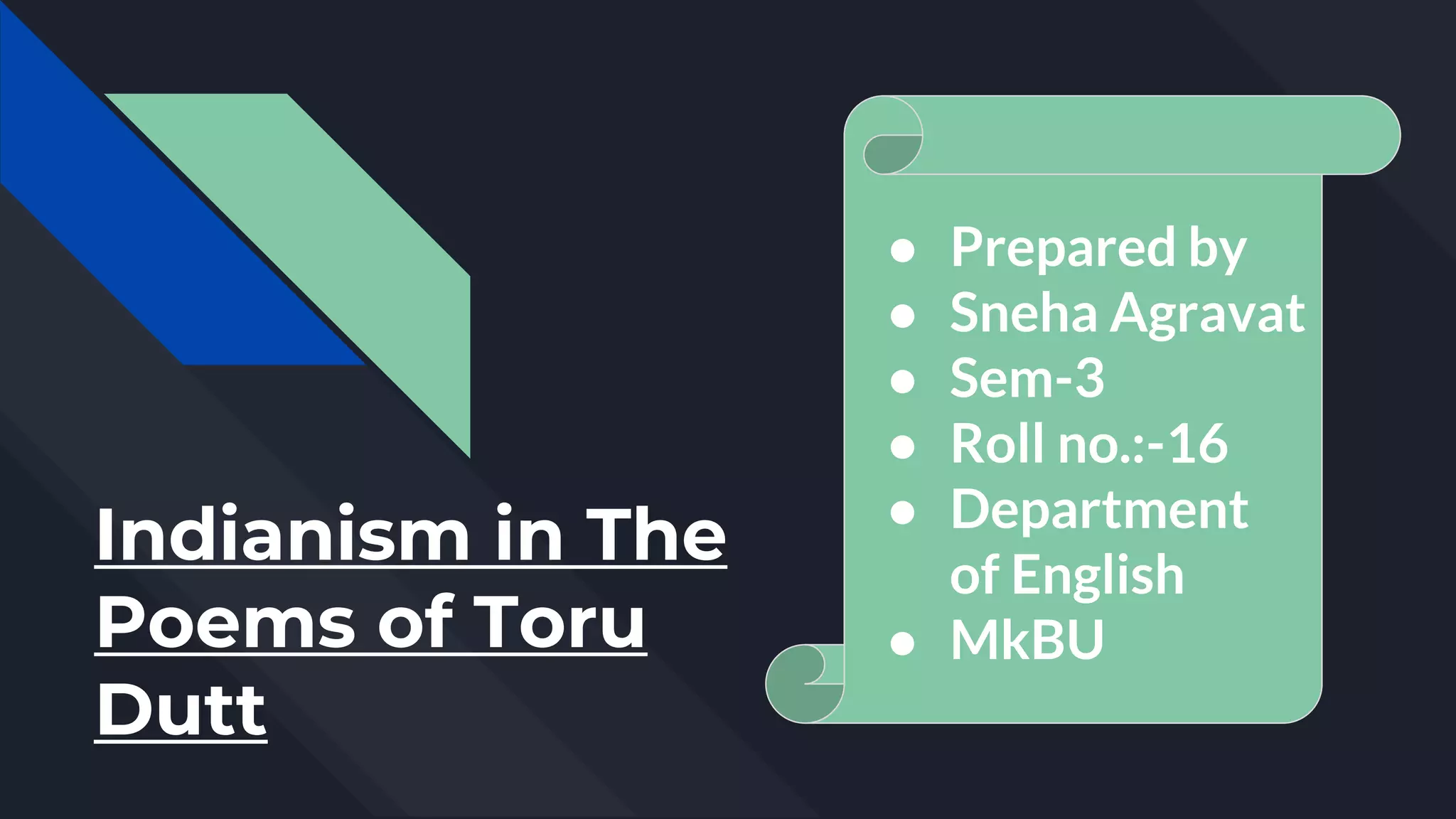 Indianism in the poems of Toru Dutt | PPTX