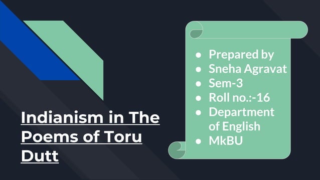 Indianism in the poems of Toru Dutt | PPTX | Hinduism | Religion ...