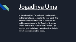 Indianism in the poems of Toru Dutt | PPTX