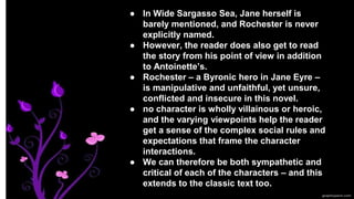 Wide Sargasso Sea : The story of the Madwomen in the attic | PPT
