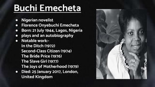 Womenhood in Buchi Emecheta's The Joys of Motherhood and Alice walker's ...