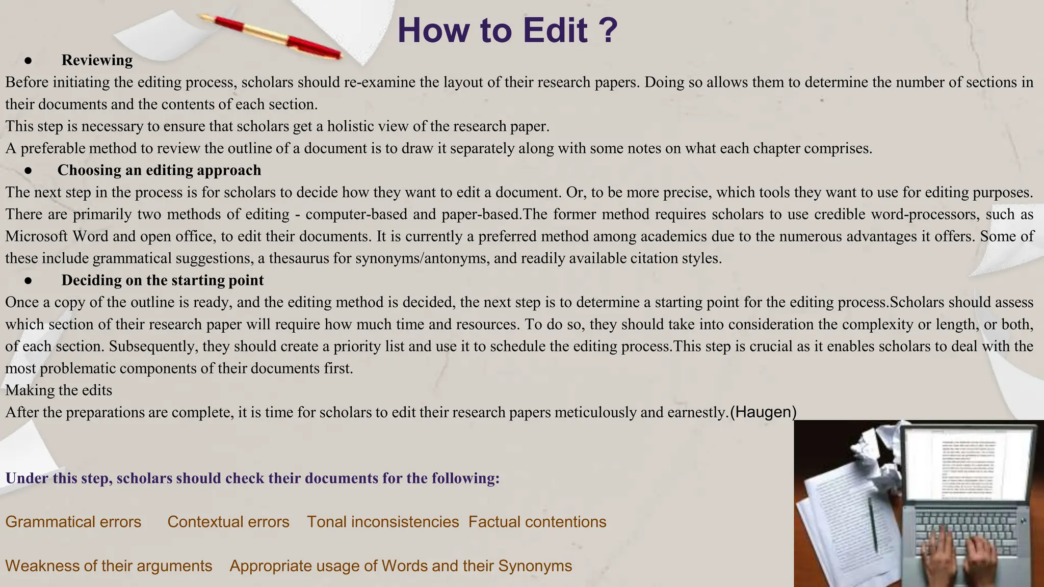 Revising, Editing, and Proofreading Research Methodology | PPTX