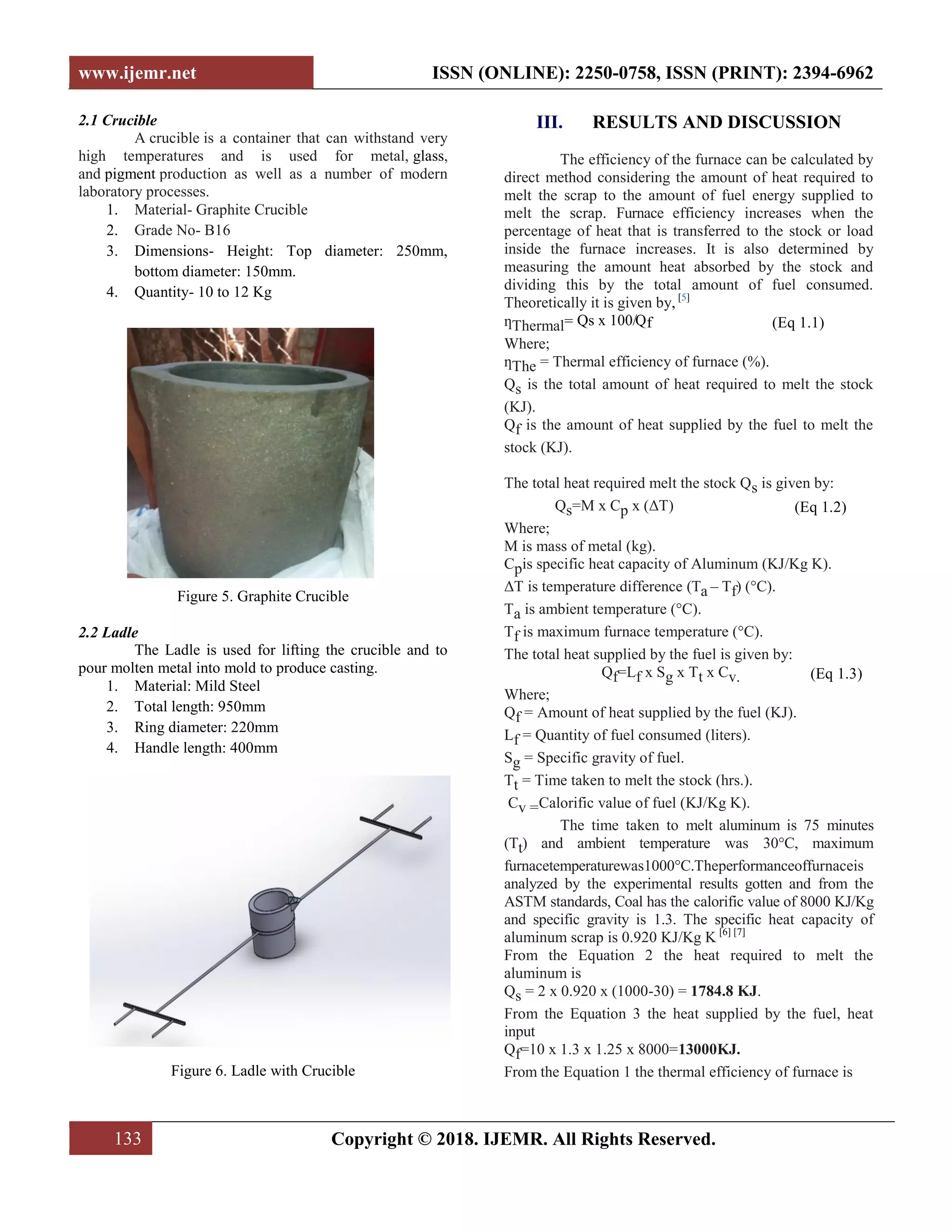 Design and Fabrication of Crucible Furnaces by using Black Smithy Setup ...