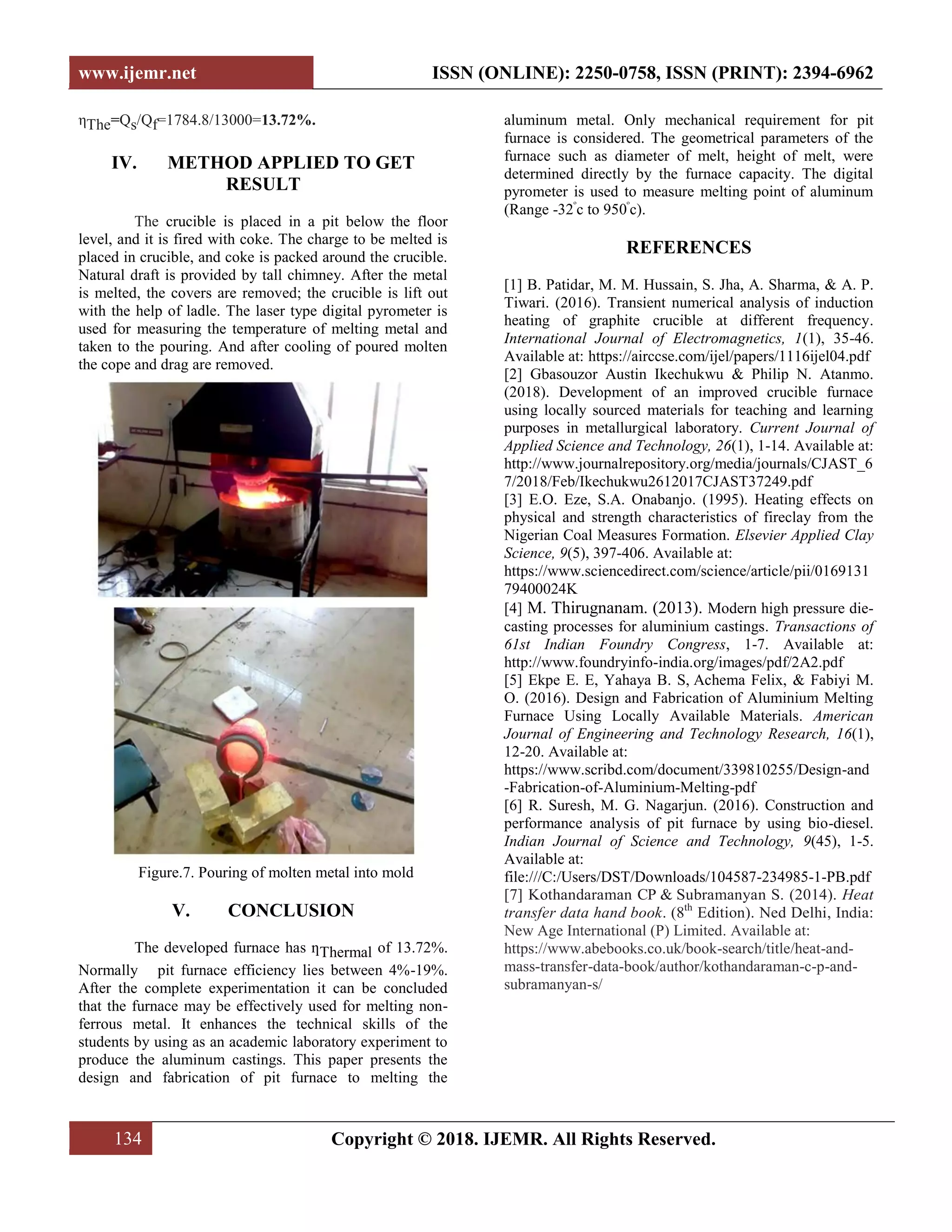 Design and Fabrication of Crucible Furnaces by using Black Smithy Setup ...