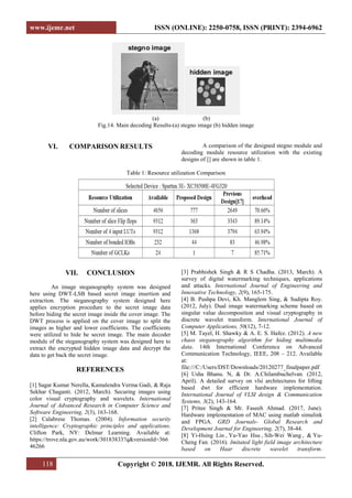 Design and Implementation of Lifting Based Wavelet and Adaptive LSB Steganography to Secret Data ...