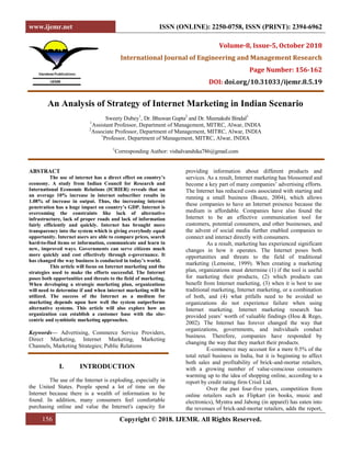 An Analysis of Strategy of Internet Marketing in Indian Scenario | PDF
