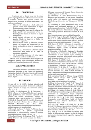Performance and Emissions Analysis of N-Butanol Blended with Gasoline ...