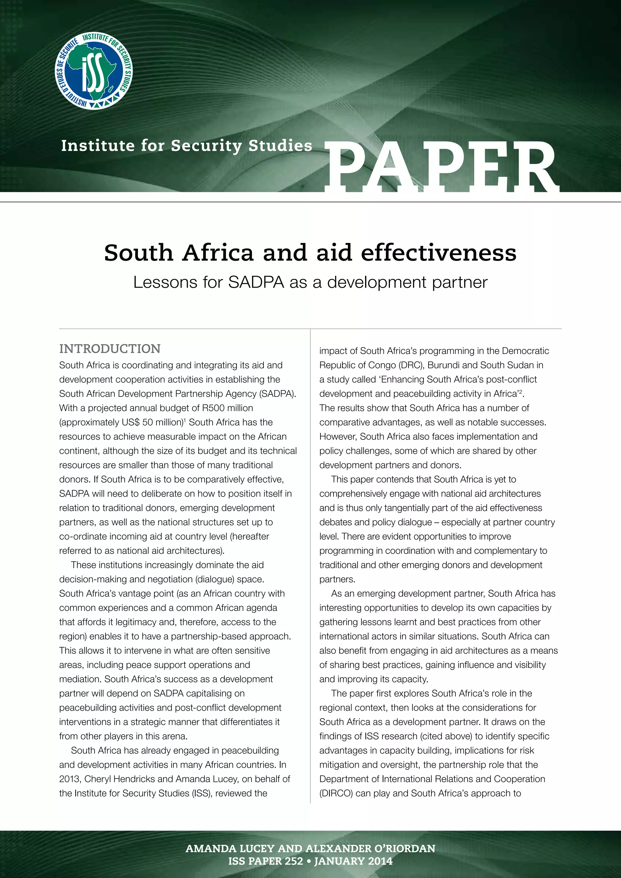 South Africa and Aid Effectiveness | PDF