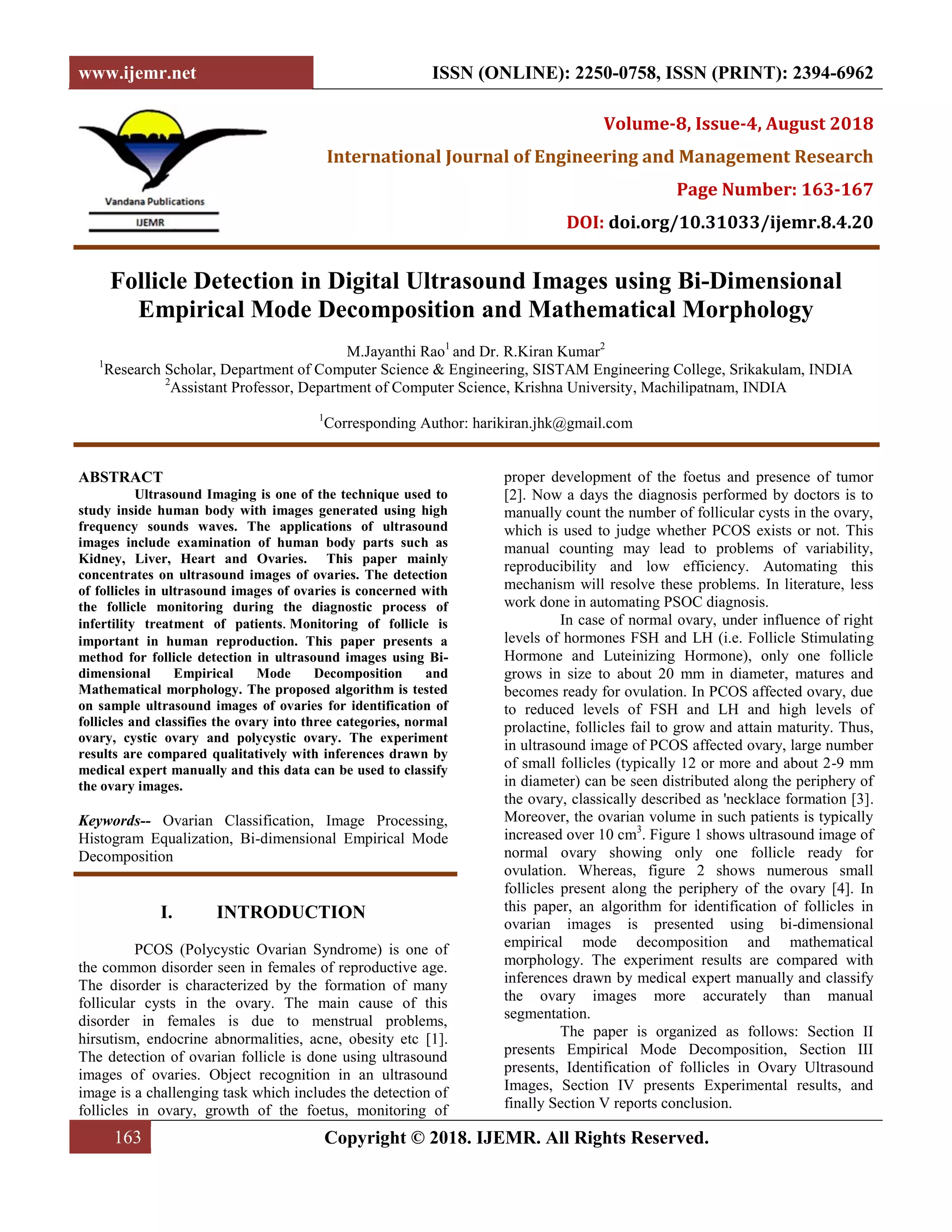 Follicle Detection in Digital Ultrasound Images using Bi-Dimensional Empirical Mode ...