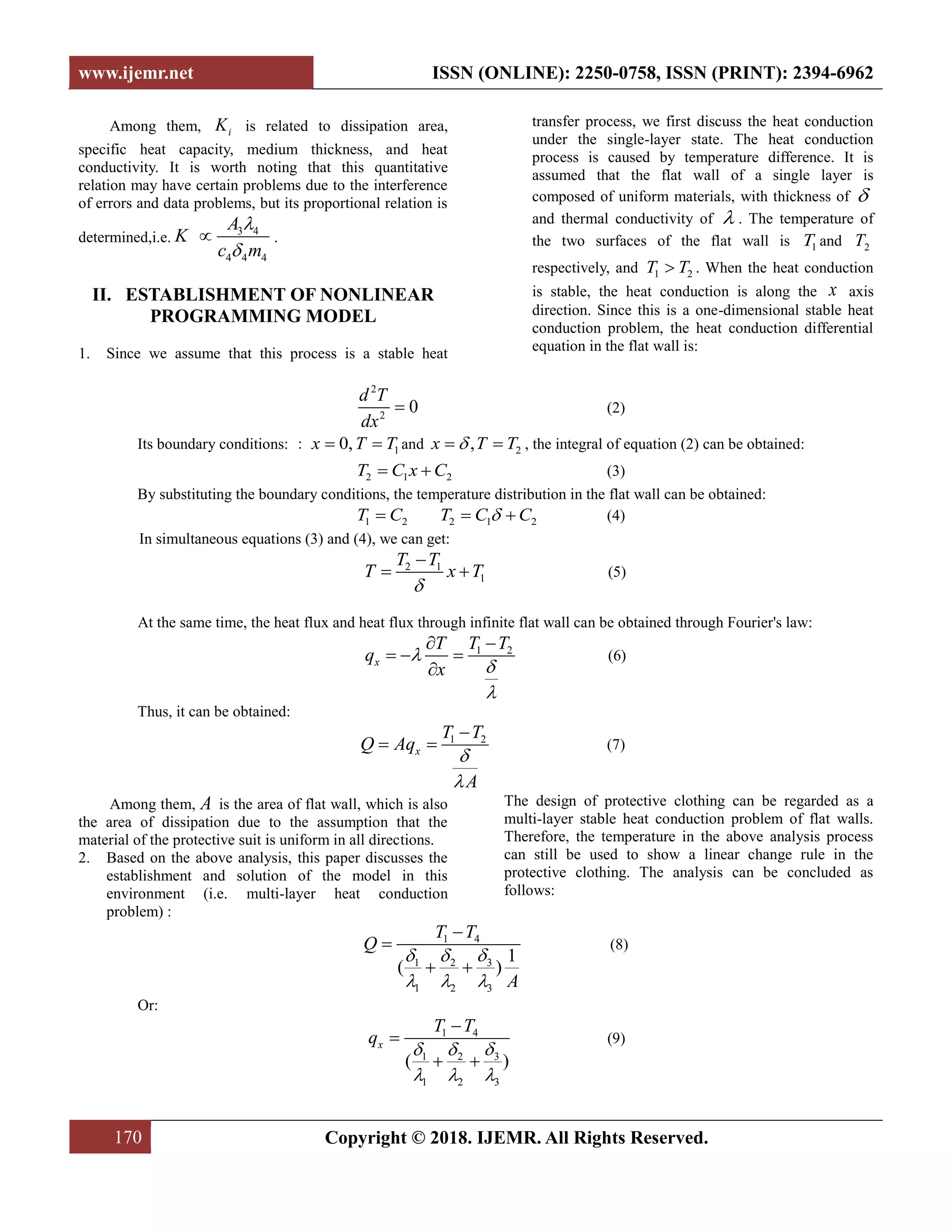 Application Of Nonlinear Programming To Heat Conduction Model Pdf
