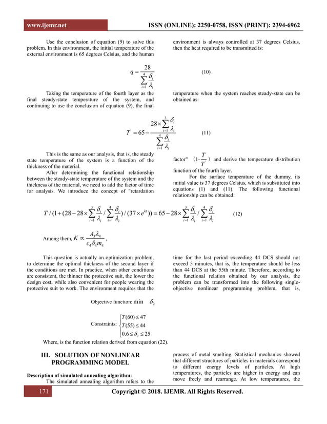Application Of Nonlinear Programming To Heat Conduction Model Pdf
