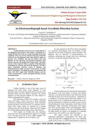 An Electrocardiograph based Arrythmia Detection System | PDF