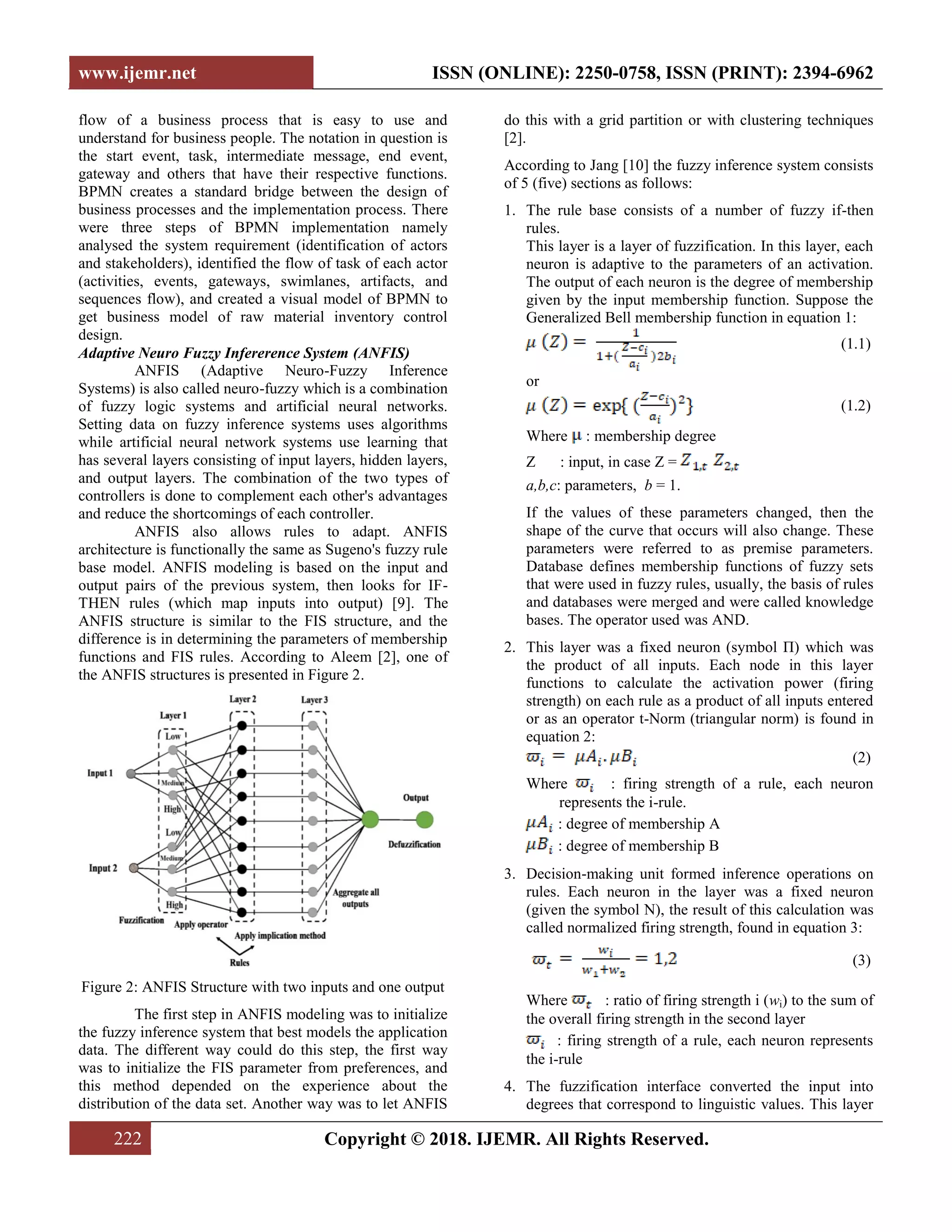 Adaptive Neuro-Fuzzy Inference System (ANFIS) Approach to Raw Material Inventory Control at Pt ...