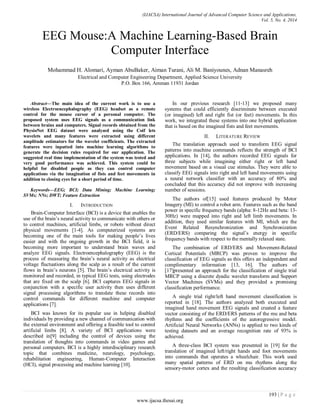 EEG Mouse:A Machine Learning-Based Brain Computer Interface_interface | PDF