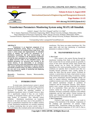 Transformer Parameters Monitoring System using MATLAB Simulink | PDF