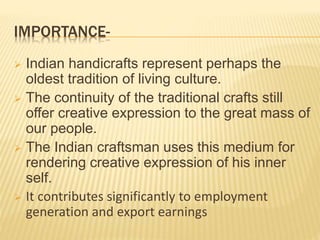 HANDICRAFTS:- IMPORTANT OBJECTS AND CENTERS | PPTX | Woodworking | Arts ...