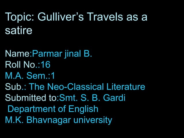 Gulliver's Travels as a satire | PPTX