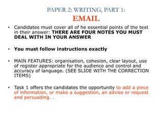 Paper 2 writing part 1 | PPT | Email | Internet