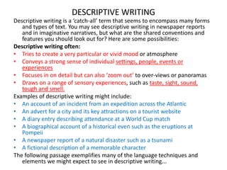 Paper 2 writing section a_narrative_descriptive | PPT