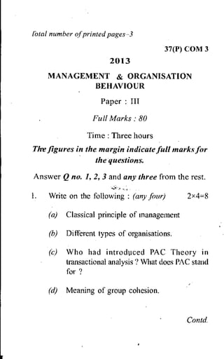 Previous year Question paper For Guahati University | PDF