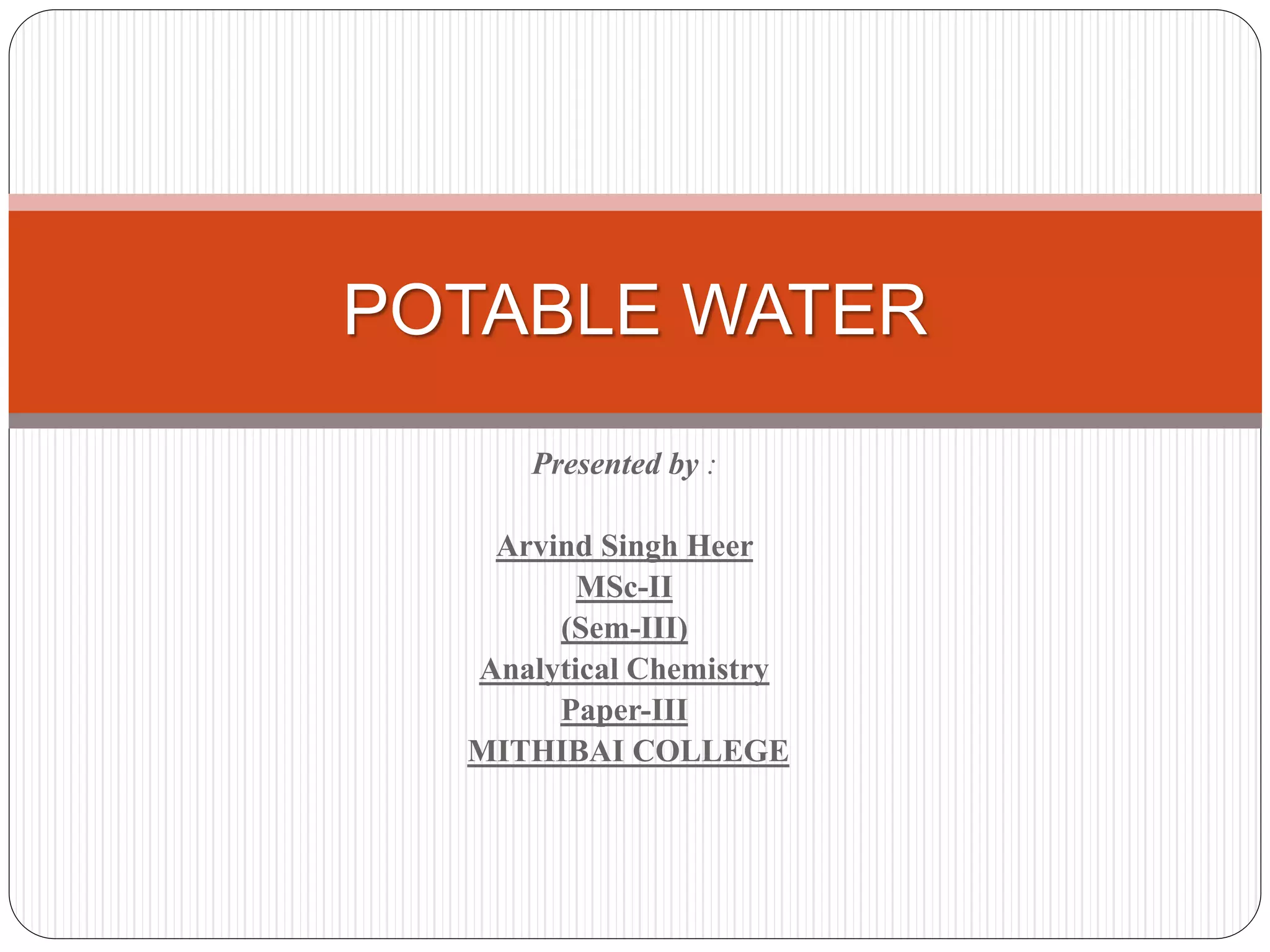 POTABLE WATER | PPTX