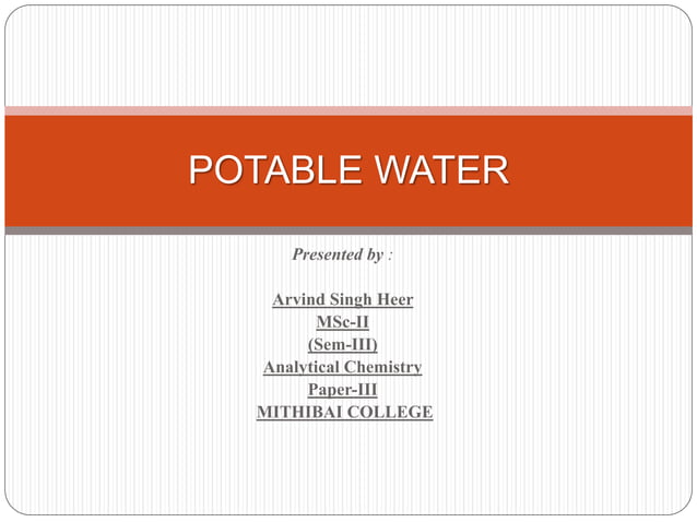 POTABLE WATER | PPTX