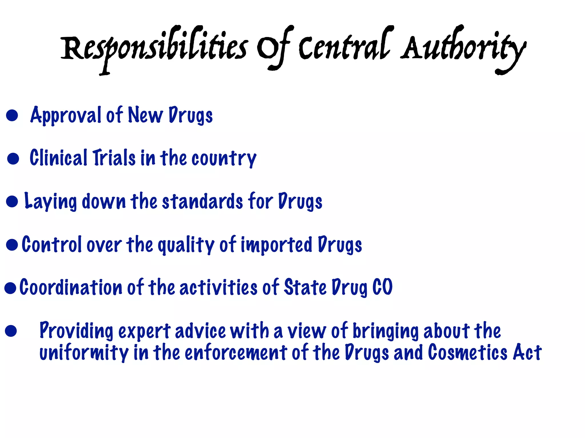 CDSCO- Functions & Responsibilities | PDF