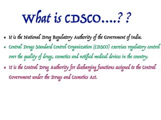 CDSCO- Functions & Responsibilities | PDF