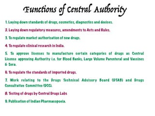CDSCO- Functions & Responsibilities | PDF