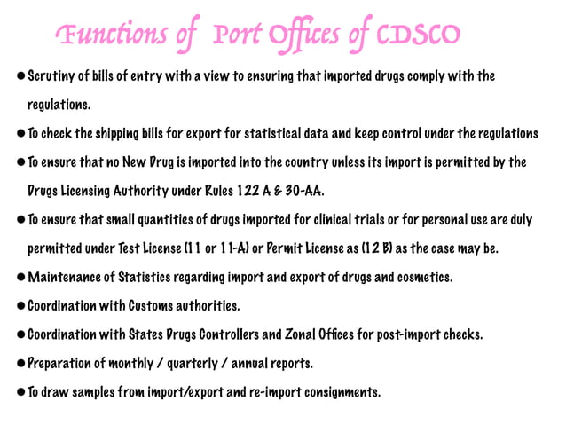 CDSCO- Functions & Responsibilities | PDF