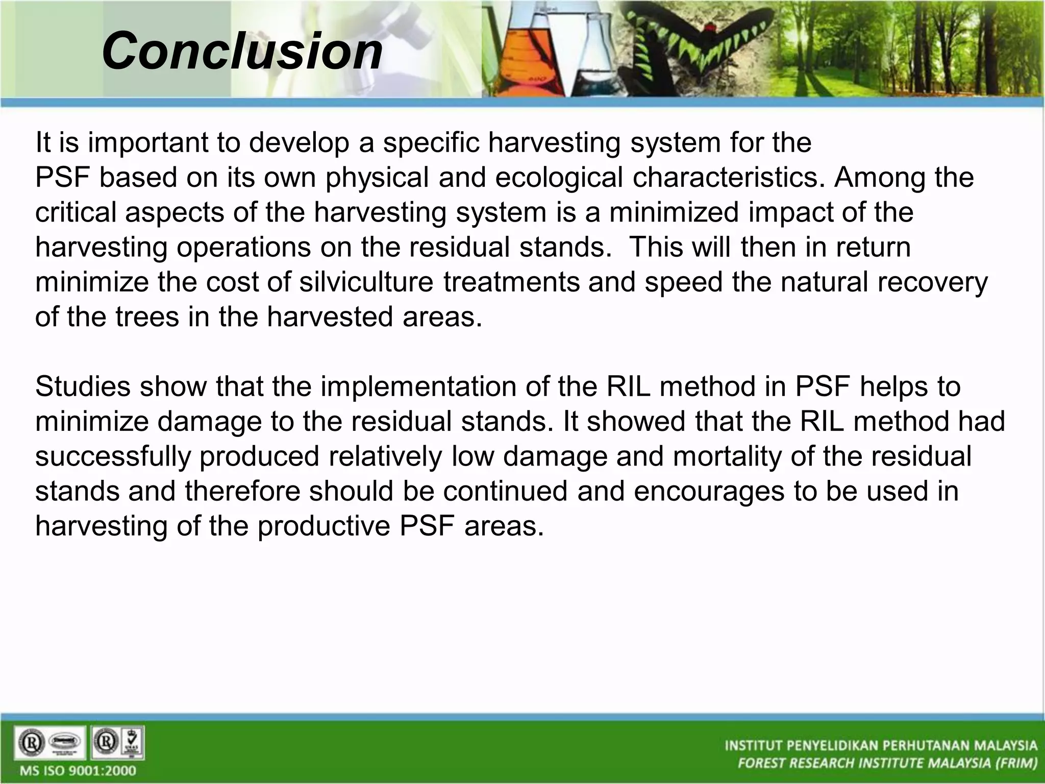 Sustainable Forestry And Reduced Impact Logging Practices of Peat Swamp ...