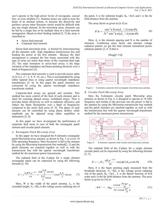 Performance Analysis of Corporate Feed Rectangular Patch Element and Circular Patch Element 4x2 ...