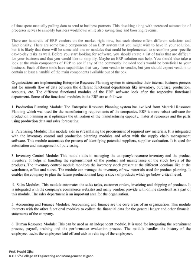 Enterprise resource planning & application | PDF