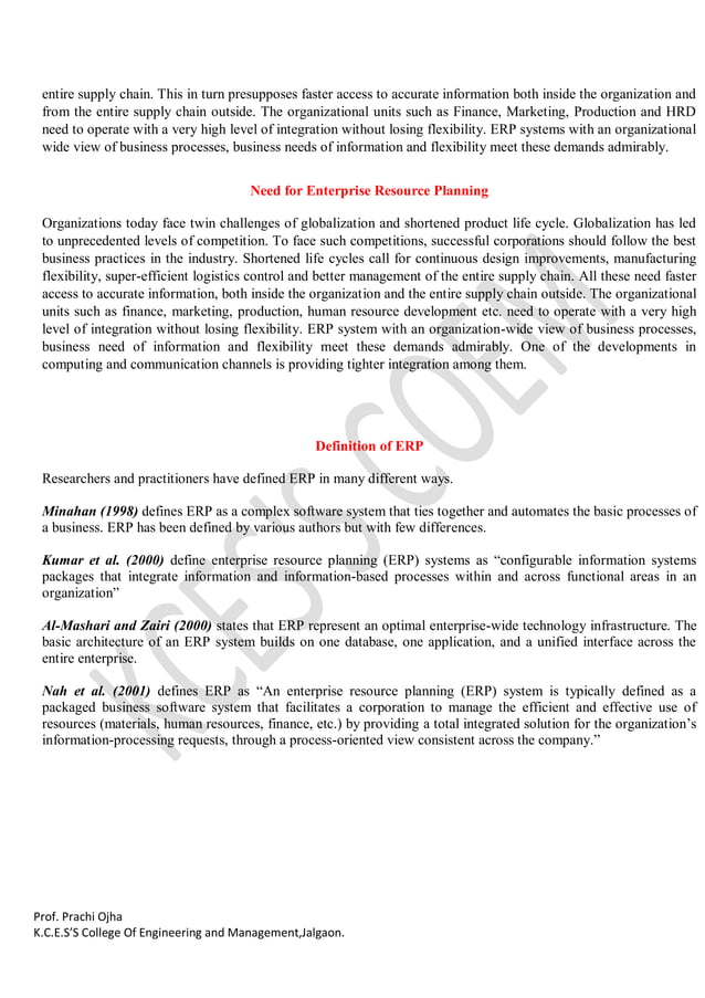 Enterprise resource planning & application | PDF