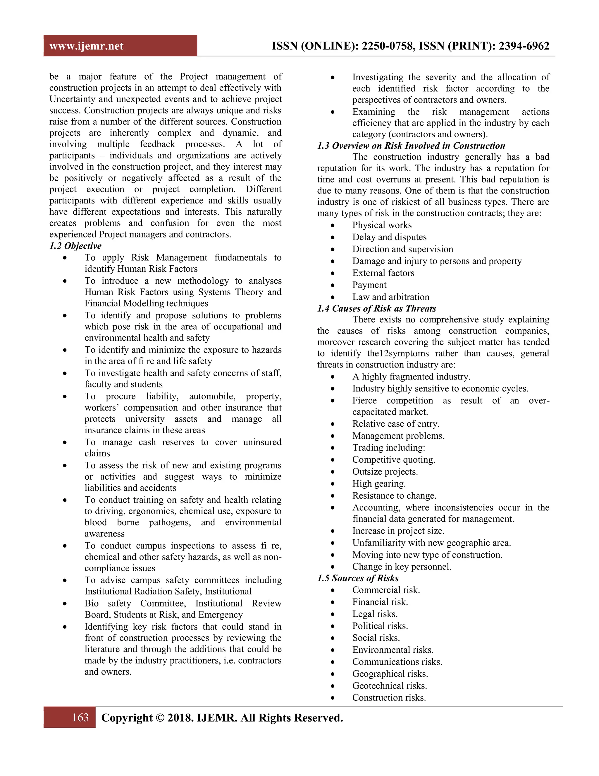 Risk Management in Construction Project | PDF