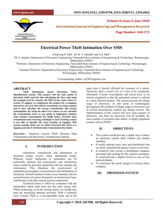 Electrical Power Theft Intimation Over SMS | PDF