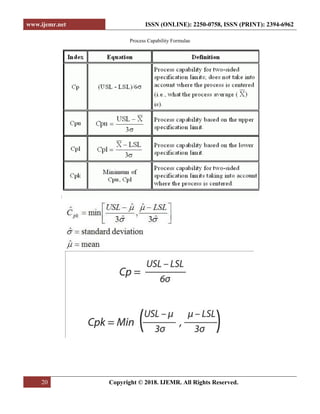 Process Capability Analysis in Single and Multiple Batch Manufacturing ...