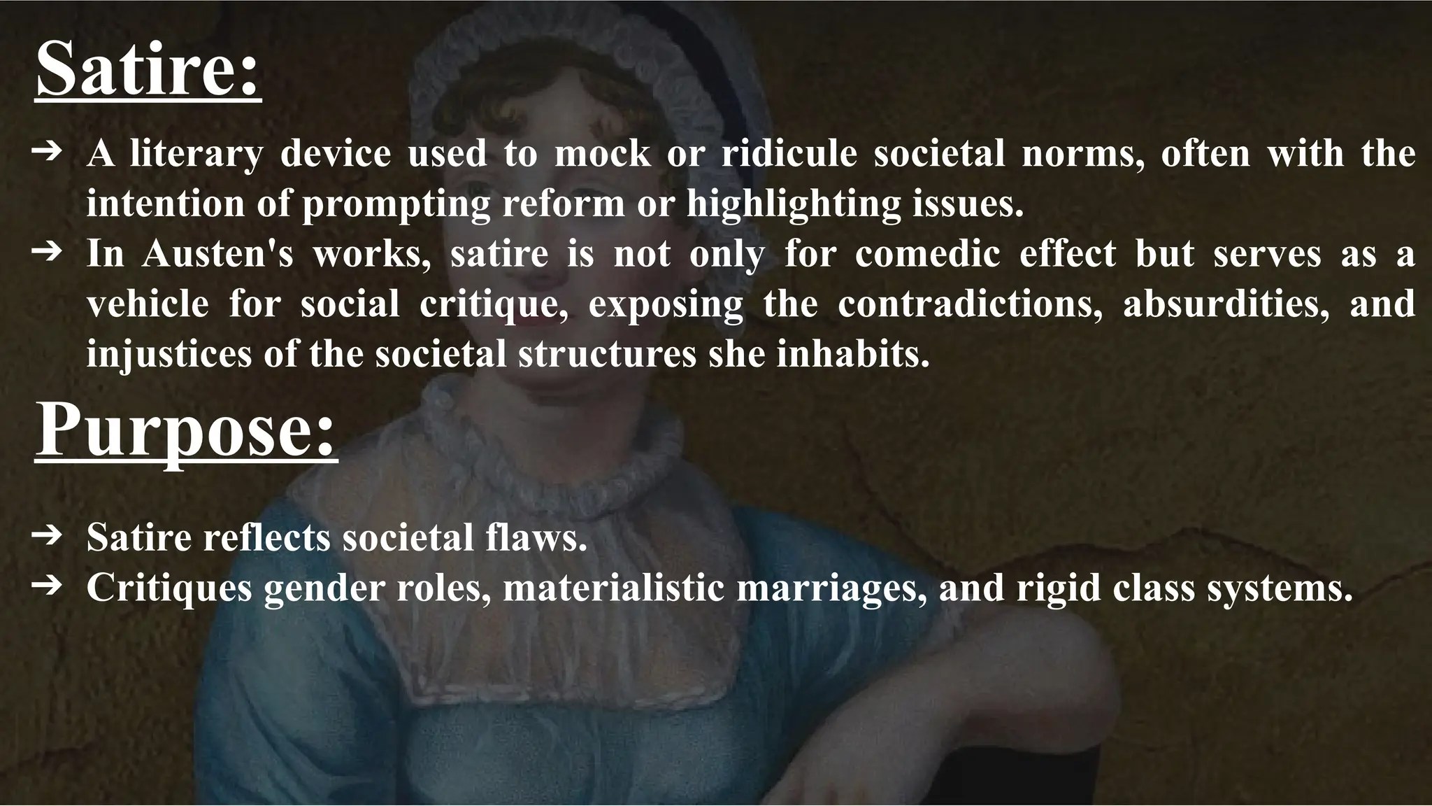 Satire and Social Critique in Jane Austen's Works | PPTX