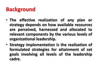 ORGANIZATIONAL AND RESOURCE DIMENSIONS IN IMPLEMENTATION | PPTX