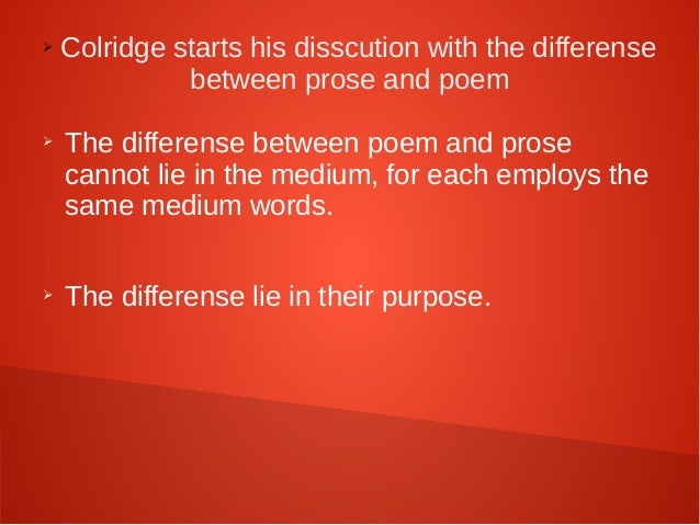 "Nature and function of the poem according to Colridge"