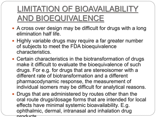 BIOAVAILABILITY AND BIOEQIVALENCE | PPTX | Pharmaceutical Industry | Industries