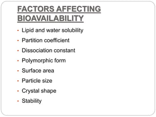 BIOAVAILABILITY AND BIOEQIVALENCE | PPTX