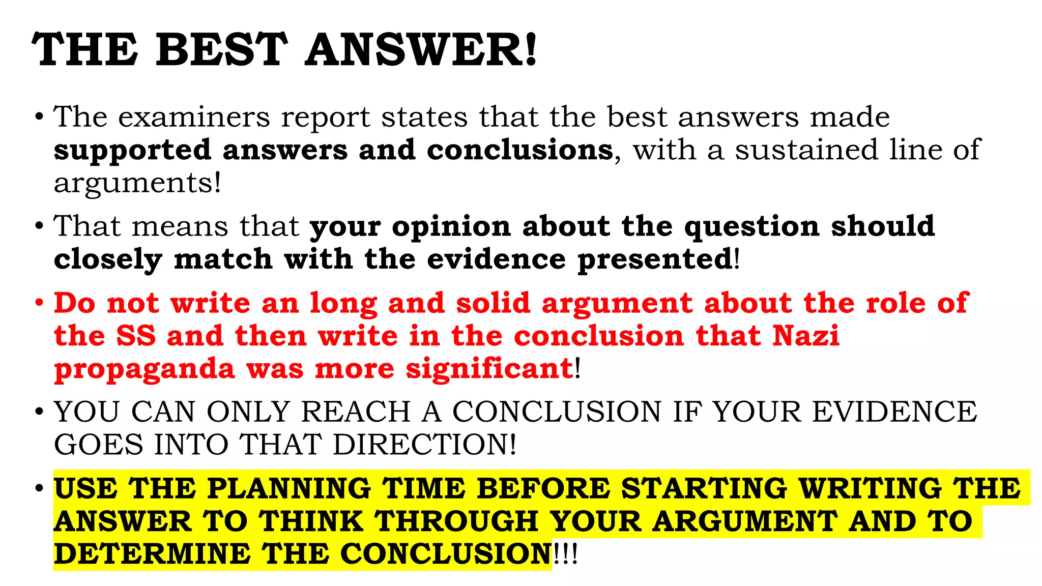 HISTORY IGCSE REVISION - PAPER 4 - DETAILED GUIDE ABOUT HOW TO ANSWER ...