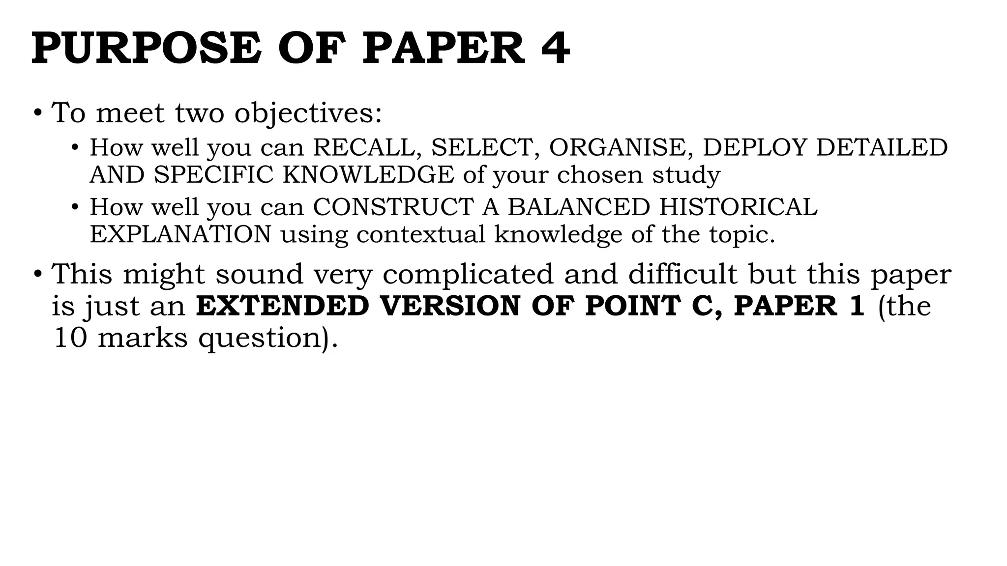 HISTORY IGCSE REVISION - PAPER 4 - DETAILED GUIDE ABOUT HOW TO ANSWER ...